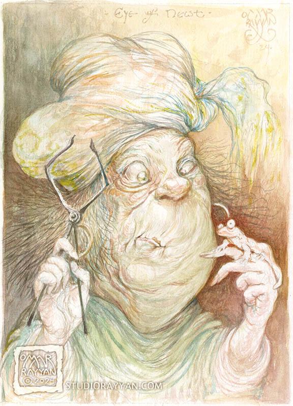 Eye of Newt - Original Watercolor Painting by Omar Rayyan – Studio Rayyan