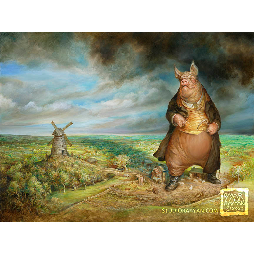 Animal Farm Cover Art - Original Oil Painting by Omar Rayyan – Studio Rayyan